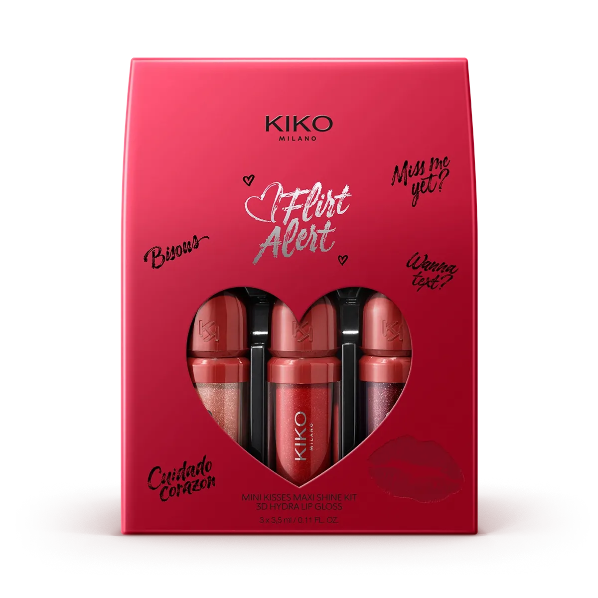 Flirt Alert Mini Kisses Maxi Shine Kit 3D Hydra Lip Gloss – KIKO Milano PH